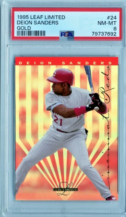Deion Sanders 1995 LEAF LIMITED GOLD INSERT #24 Of 24. Reds - Prime ...