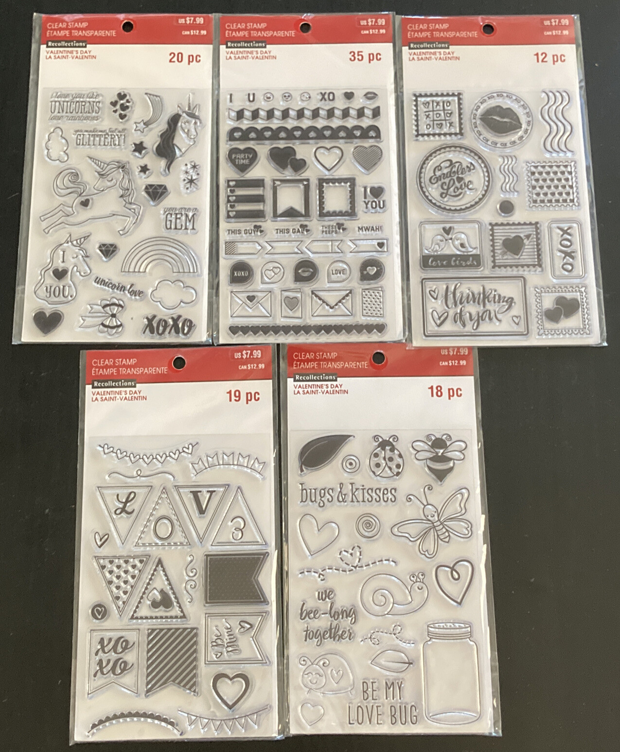 Lot of Recollections VALENTINE'S DAY Clear Stamps 104 Pieces Total | eBay