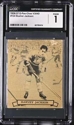 1936-37 O-PEE-CHEE V304D #124 BUSHER JACKSON CGC 1 POOR MAPLE LEAFS ...