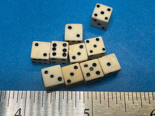 10-—-1800s CIVIL WAR—-HAND-CARVED CATTLE BOVINE SMALLER DICE———A—1 | eBay