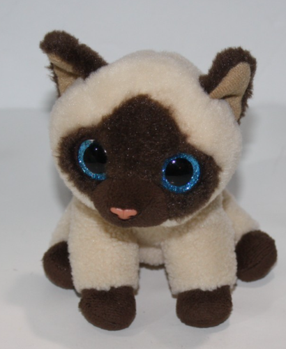 TY Beanie Babies Jaden 6" Plush Siamese Cat Baby Blue Glitter Eye ...