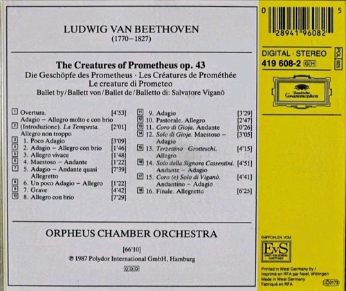 Beethoven: Creatures of Prometheus (Orpheus Chamber Orchestra) | eBay