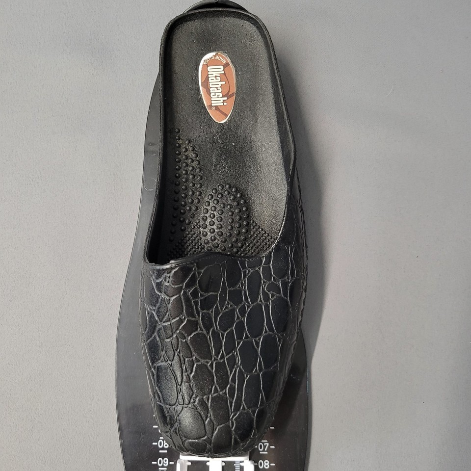 Okabashi Mule Shoes Slip-on Womens M 6.5-7. M Black Rubber Gator Clogs ...