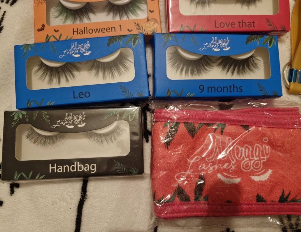 Meggi Lashes False Eye Lash x 6, Lipgloss x 4, Headband New | eBay UK
