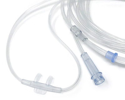 React Curved Lip Tab Nasal Cannula w/ 7 Foot Oxygen Supply Tubing (50 ...