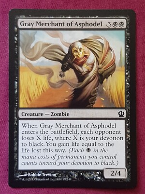 Magic The Gathering THEROS GRAY MERCHANT OF ASPHODEL black card MTG ...