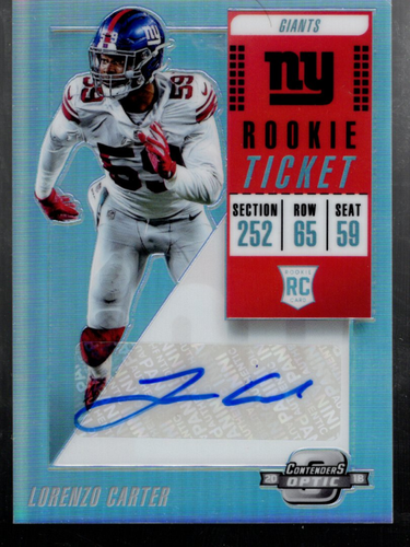B3921- 2018 Panini Contenders Optic #158 Lorenzo Carter RC Auto - NM-MT ...