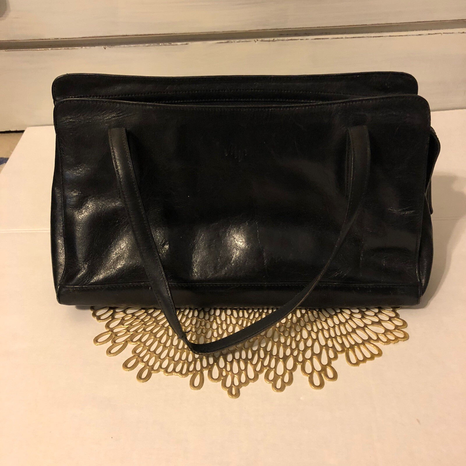 Monsac Original black leather Shoulder purse Handbag | eBay