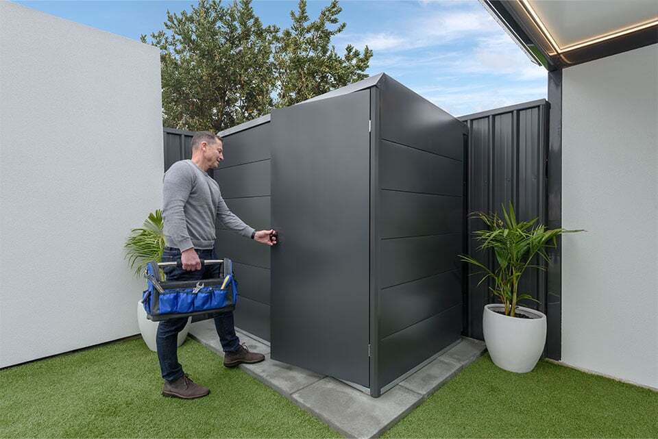 SA NEW Stratco Handi-Pod Hinged Door Garden Shed 2170mm x 2285mm x ...