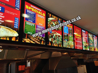 Led Menu Board A2 (470x650mm) for Takeaways & Restaurants with design ...