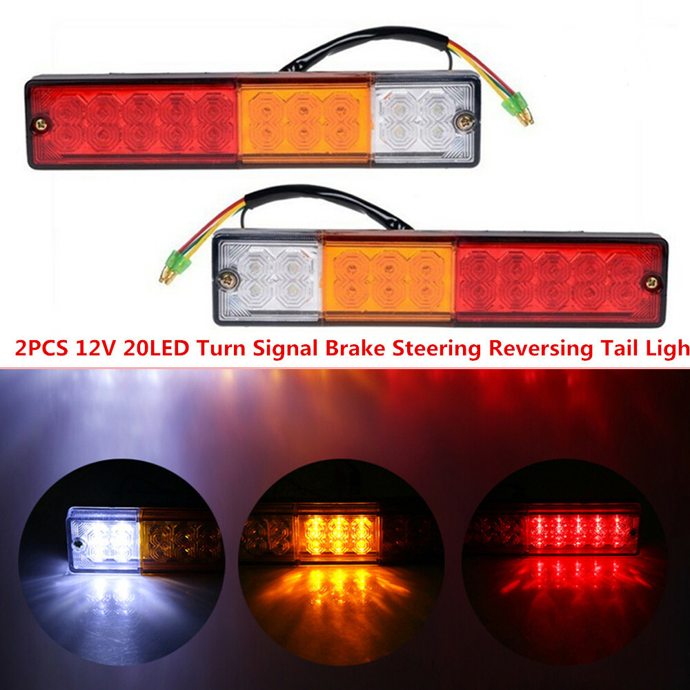 2x 12V 20LED Car Truck Tail Indicator Lights Turn Signal Reverse Brake ...
