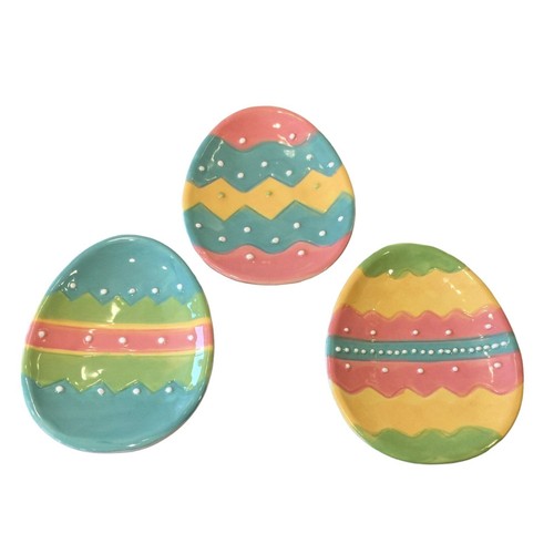 JOHANNA PARKER Easter Egg Spoon Rests Set of 3 Transpac Pink Blue ...