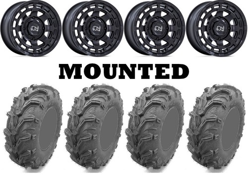 Kit 4 EFX MotoMax Tires 27x10-14 on Black Rhino Chamber Matte Black ...