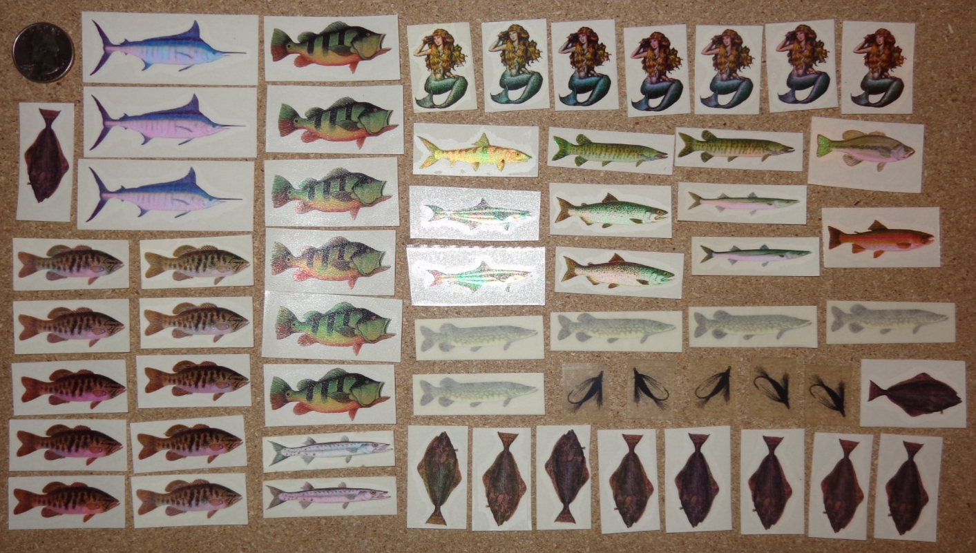 New Lot of 59 Fish Gamefish Decals / Stickers for Custom Fishing Rod ...