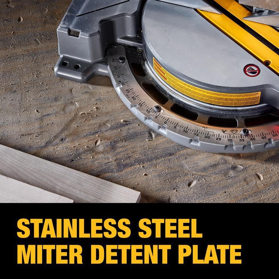 DEWALT Sliding Miter Saw Cordless Keyed Blade Change Positive Stops ...