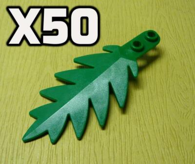 LEGO 50x NEW SMALL GREEN 8 X 3 Palm Leaves LOT Leaf Plants Tree Pieces ...