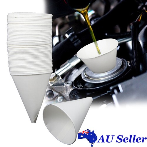 25/50PCS Cone Paper Funnels Disposable for Single Use Engine Motor Oil ...