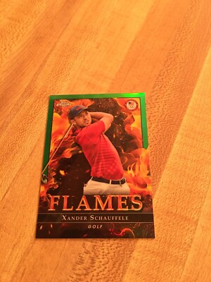 2024 TOPPS CHROME US OLYMPIC XANDER SCHAUFFELE FLAMES GREEN PARALLEL ...