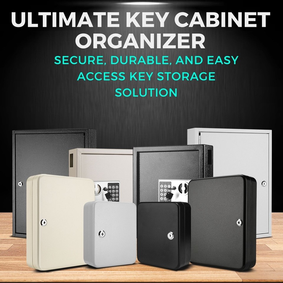 Key Cabinet with Electronic Digital Lock, Wall Mounted Key Box 40 Key ...