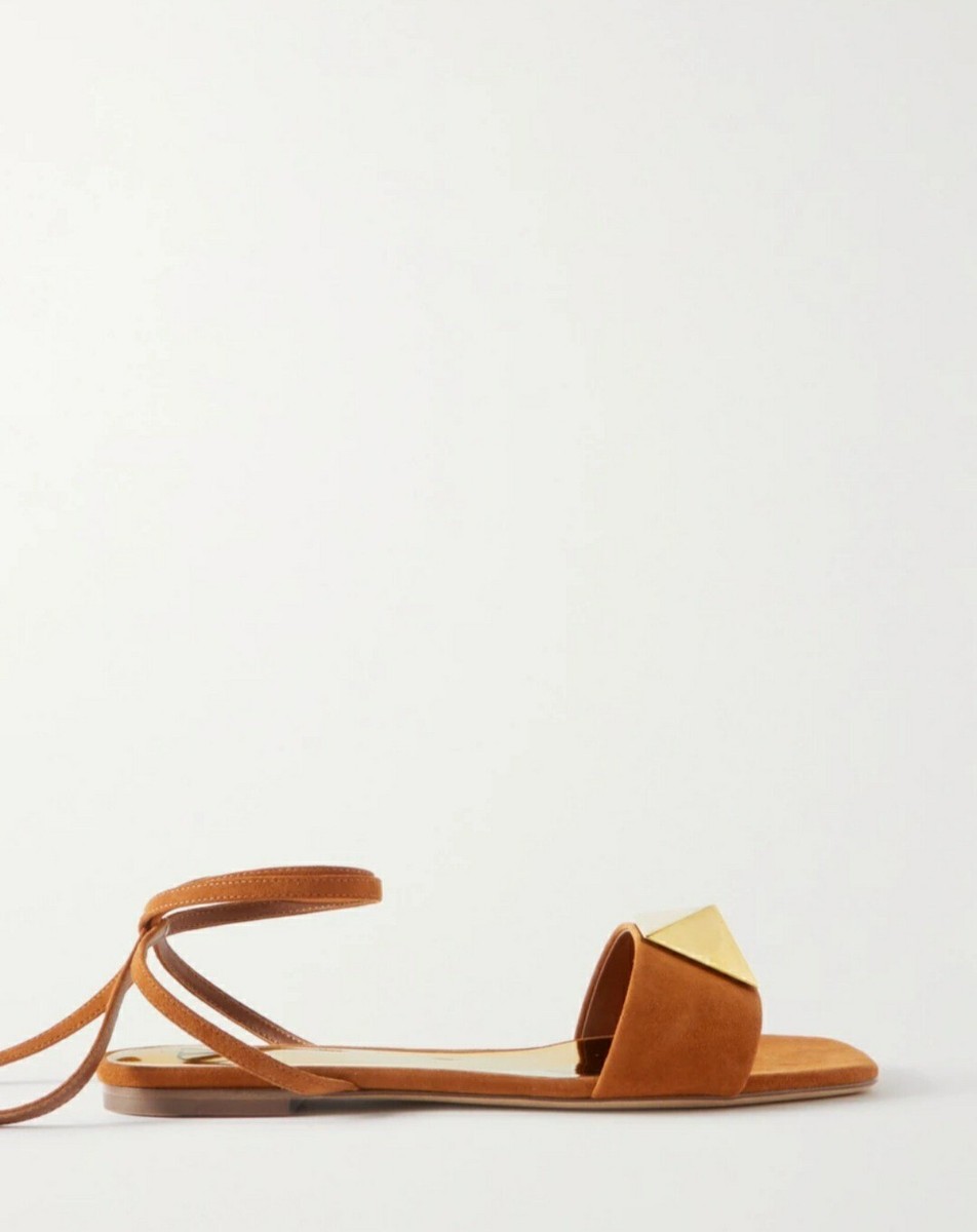 Valentino Garavani One Stud Suede Gladiator Sandals 38 Brown Valentino Garavani One Stud Suede Gladiator Sandals 38 Brown