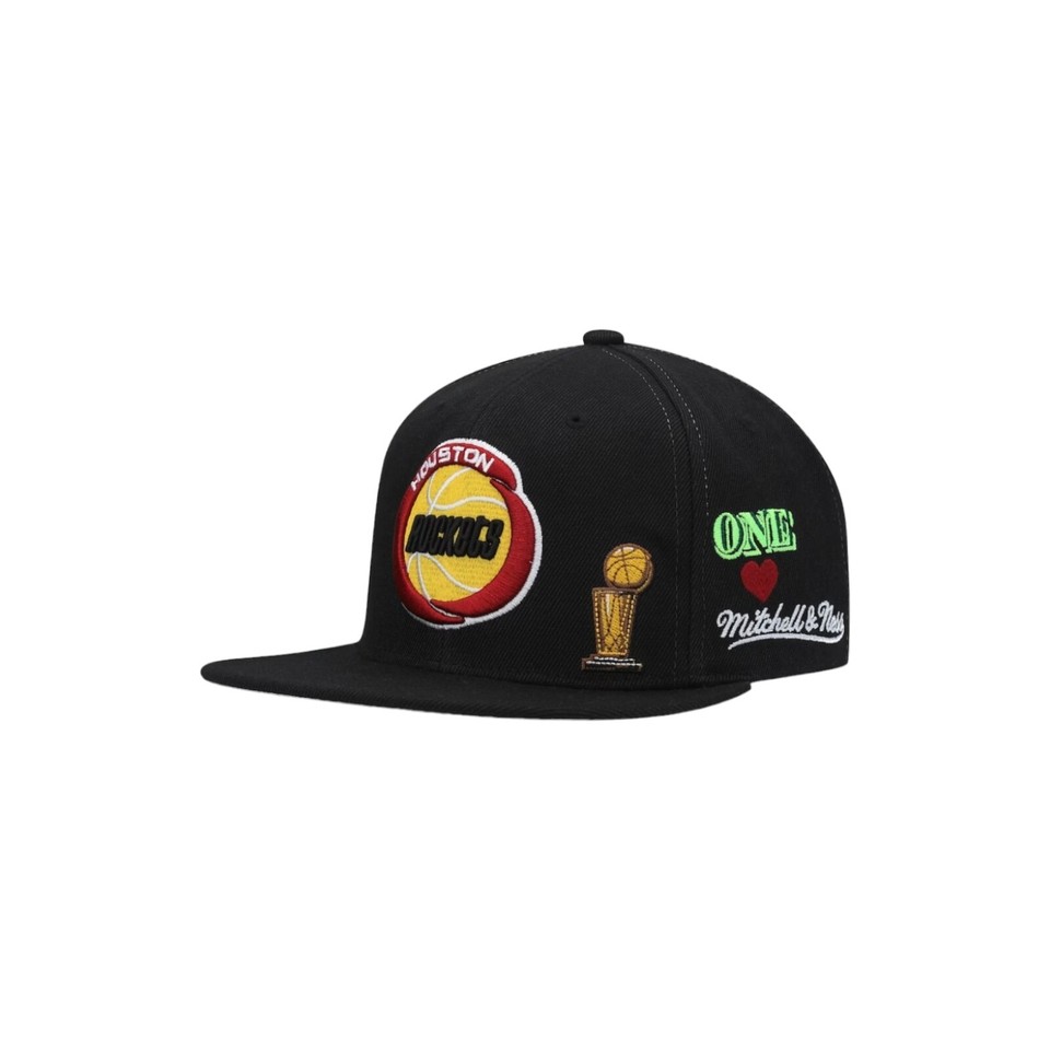 Houston Rockets NBA Mitchell & Ness Hyperlocal HWC Snapback Hat Black ...