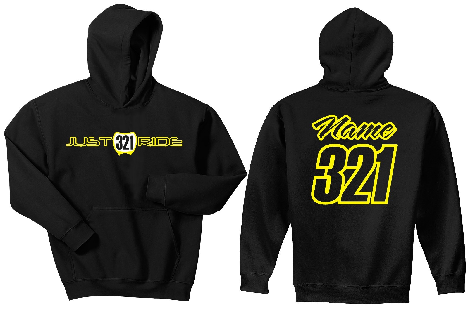 JUST RIDE CUSTOM NUMBER PLATE HOODIE SWEAT SHIRT MX MOTO MOTOCROSS YZ ...