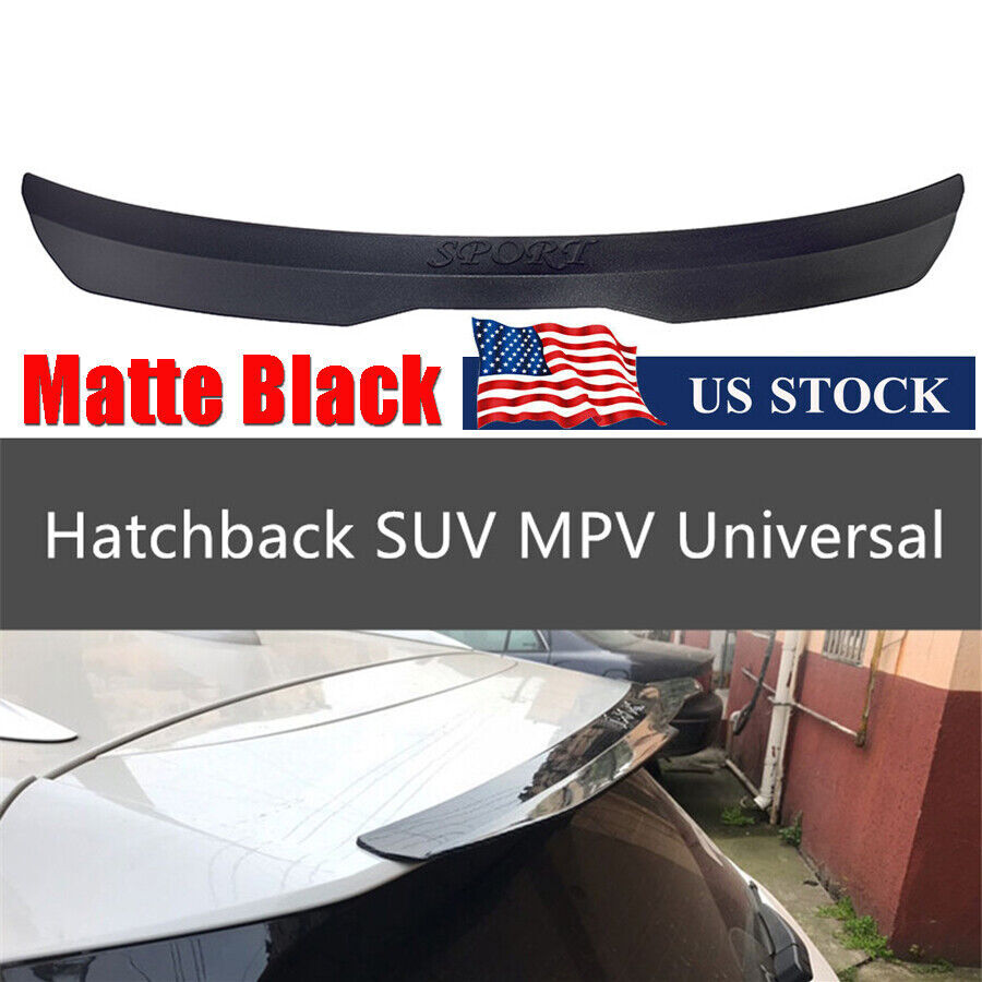 Universal Car Rear Roof Lip Spoiler Wing Matte Black ABS For Hatchback ...