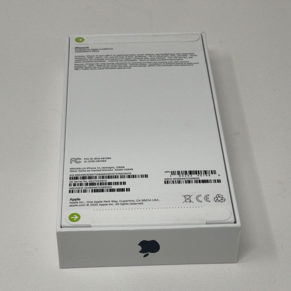 Apple iPhone 14 128GB Unlocked eSim Only A2649 Midnight MPUA3LL/A Brand ...