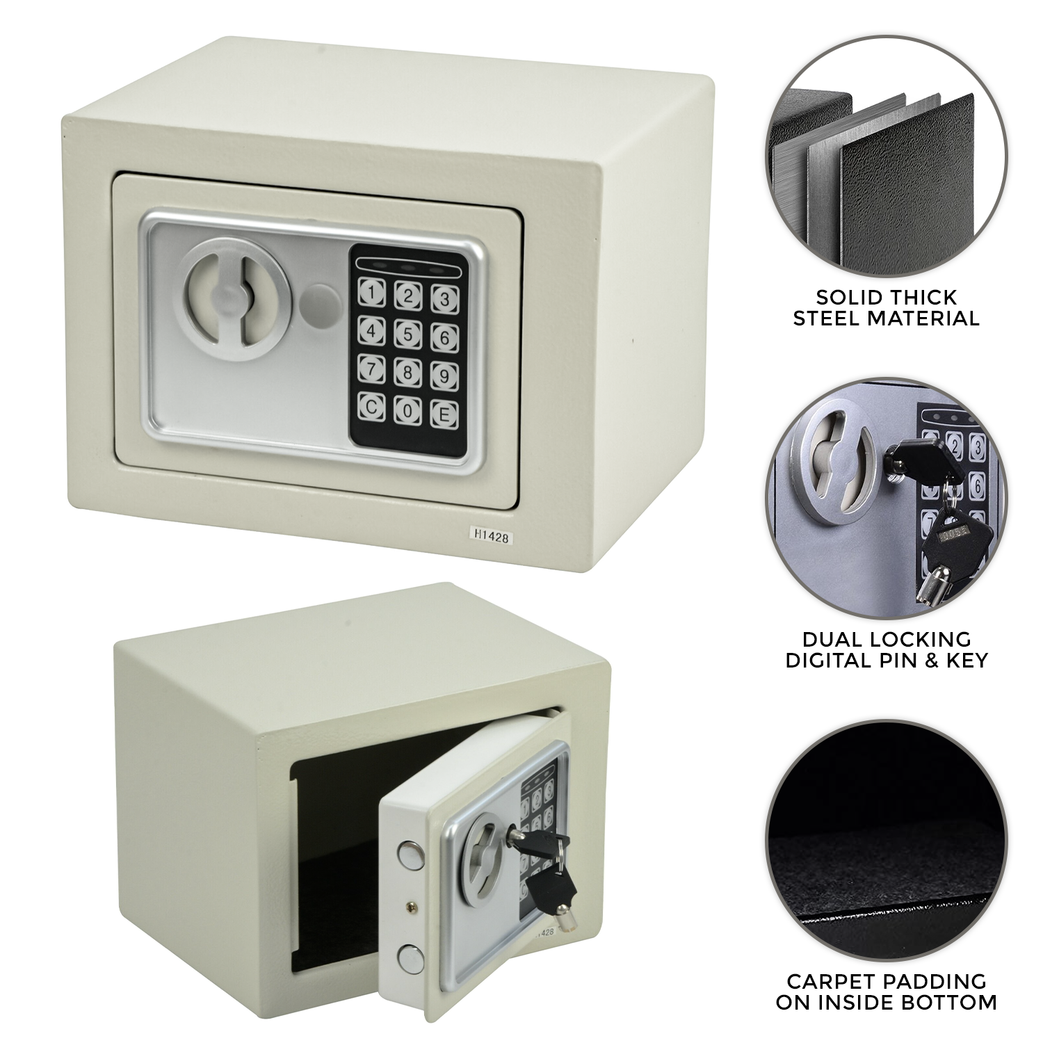 High Security Electronic Secure Digital Steel Safe Home Office Money ...