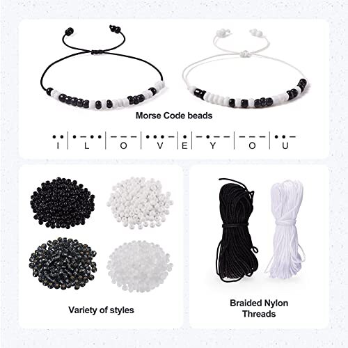 DIY Morse Code Message Bracelet Making Kit 1170 pcs Round Loose Spacer Glass | eBay