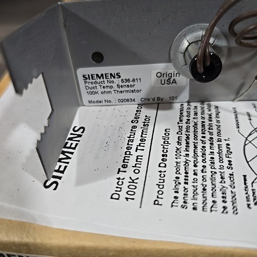 Siemens 536-811 Duct TEC Temperature Sensor Brand New | eBay