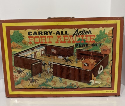 Vintage Marx Tin Fort Apache Carry-All Action Playset W/Accessories ...