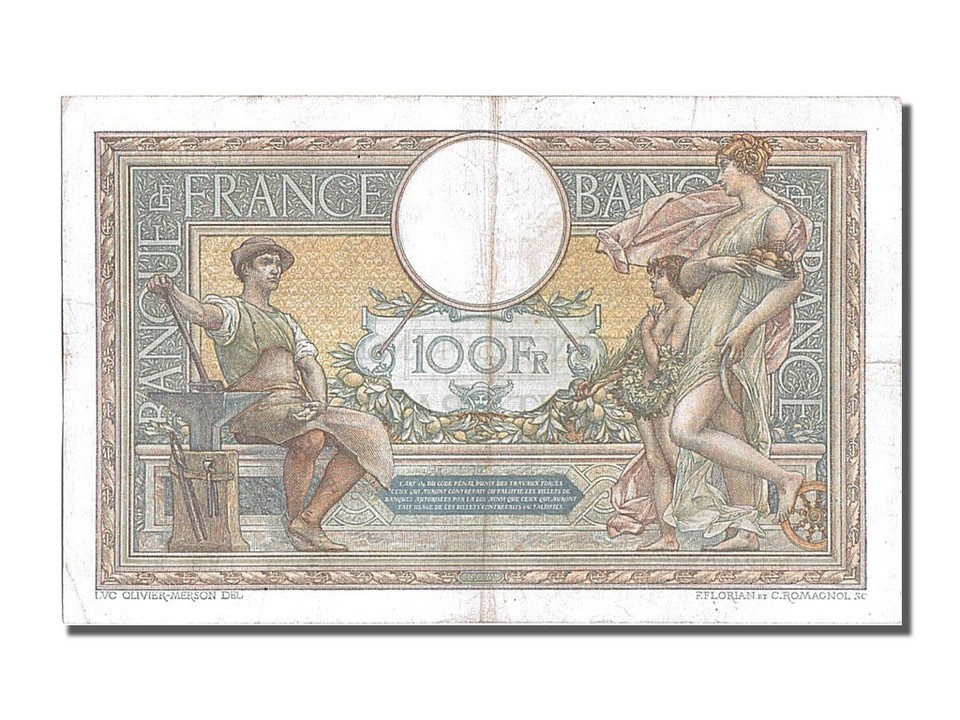 Billet, France, 100 Francs, 100 F 1908-1939 ''Luc Olivier Merson ...