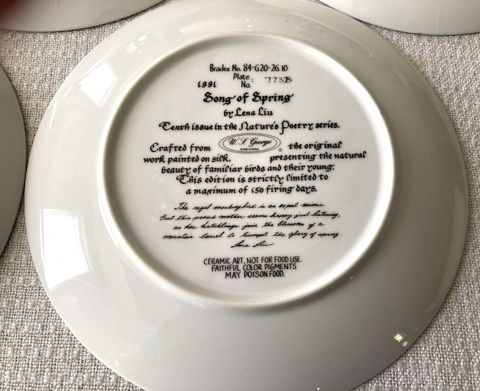 Five Lena Liu's "Nature's Poetry" Limited Edition Collector Plates | eBay
