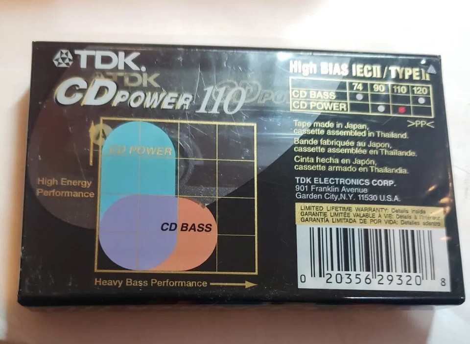 TDK CD Power 110 min Type II (IEC2) High Bias Sealed Blank Audio ...