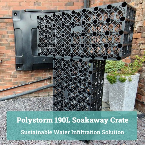 Polystorm PSM1A 190L Storm Soakaway Crate - High Strength, Eco-Friendly ...