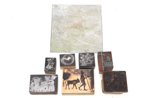 Lot of Eight Misc. Comic and Illustrative Printer/Printing Letterpress ...