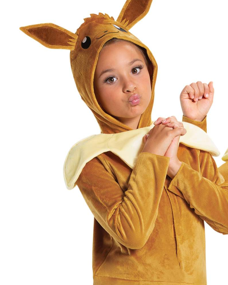 New Pokemon Eevee Child Size Small Costume Jumpsuit Plush Brown Cute ...