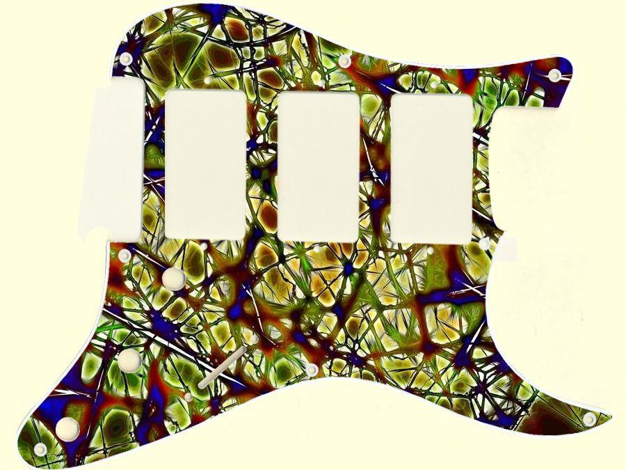 Pickguard Custom to fit Fender Graphic Stratocaster HHH 11 Hole Cells 4 ...