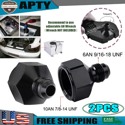 2PACK 10AN Female to 6AN Male Flare Reducer Fitting Fuel Cell Bulkhead ...