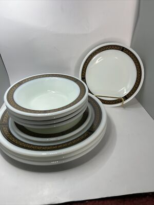 Corning Decor Pyrex Dinner Ware Fleur-De-Lis 3 Dinner 2 B&B And 4 ...