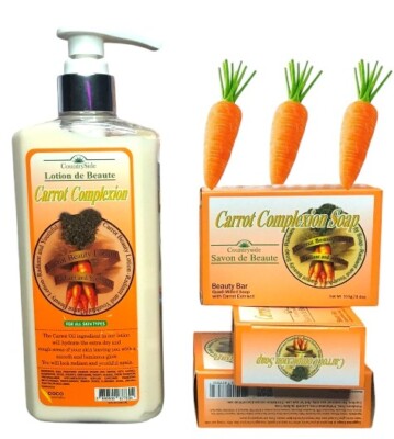 Carrot complexion lotion +3 soap( Carrot Complexion Beauty Set, 18 fl ...