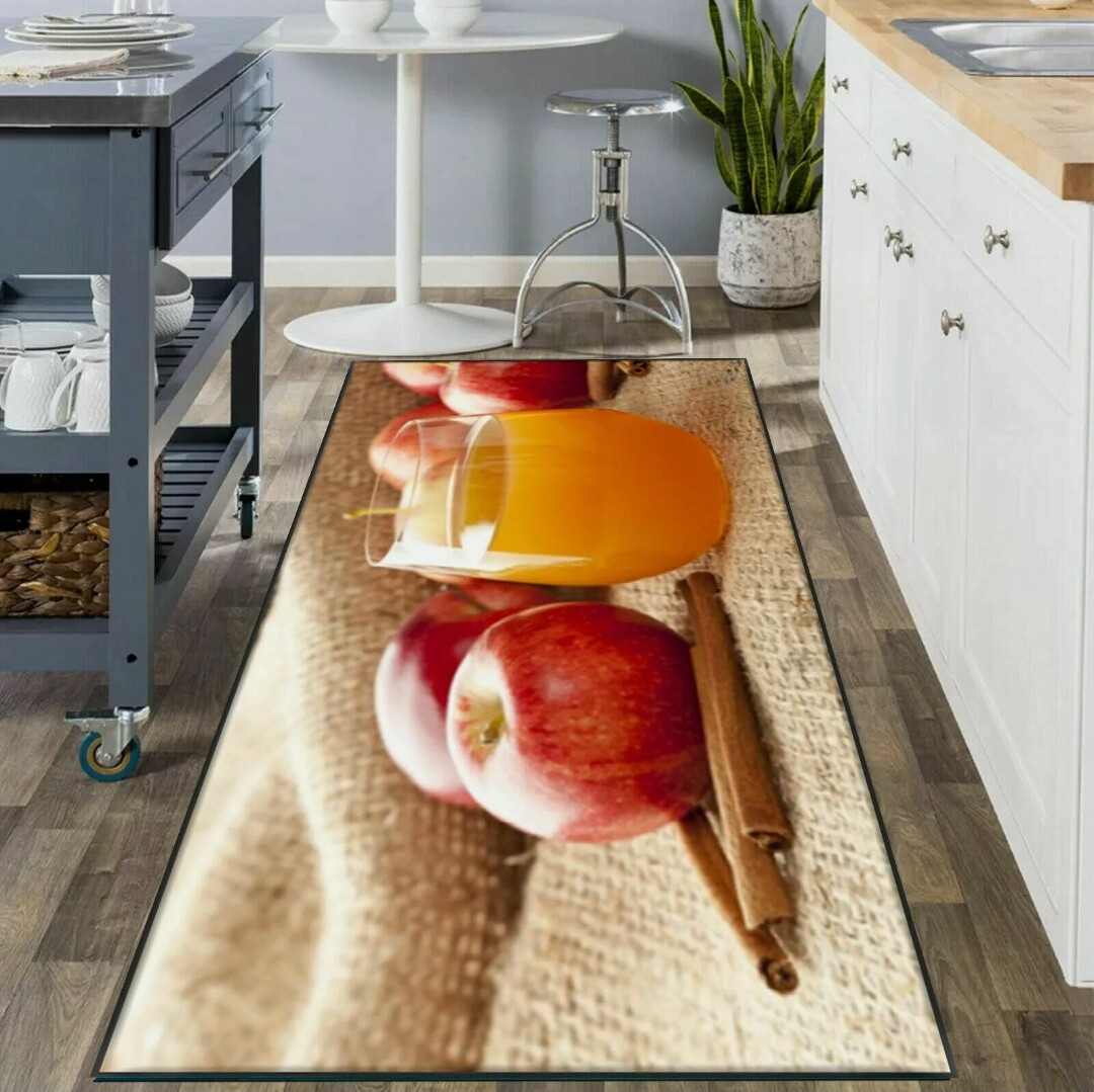 3D Print Fruit Kitchen Mat Washable Rugs Hallway Runner Non Slip Floor ...