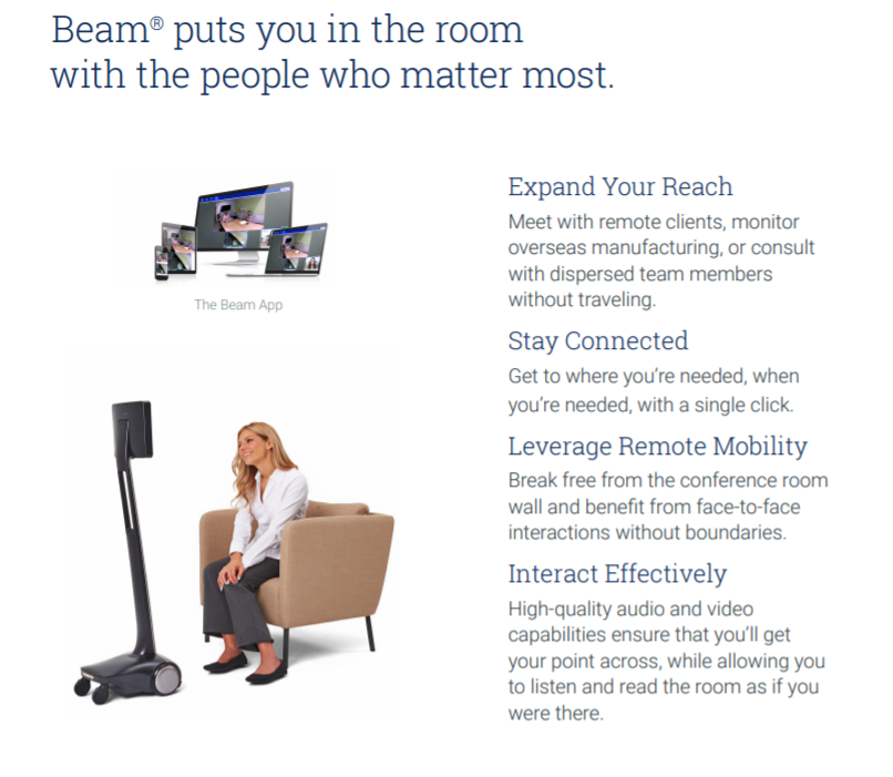 Beam Telepresence Robot - Suitable Technologies - Beam Charging Station ...
