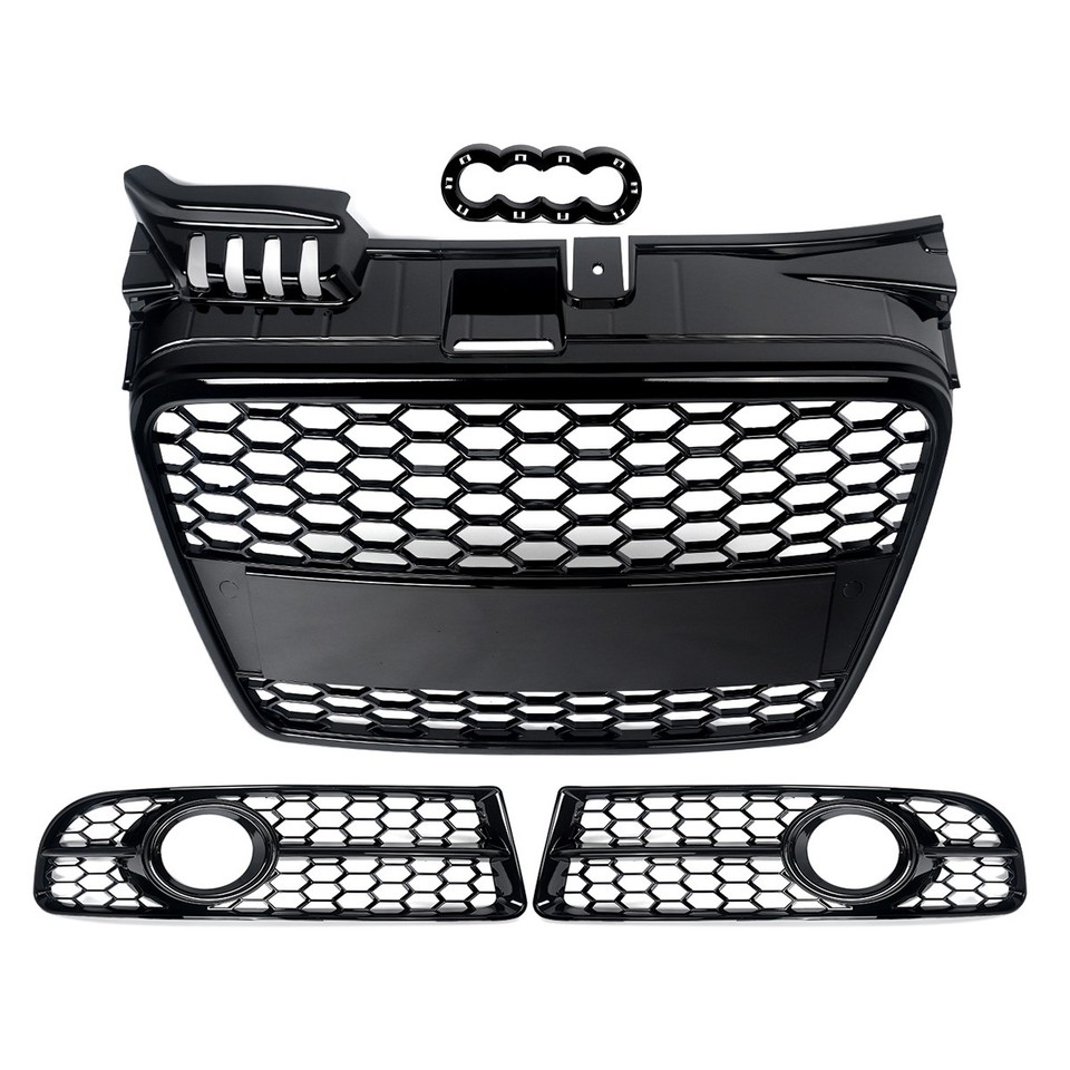 For Audi A4 B7 S-Line S4 2005-2008 Black Honeycomb Front Grille Fog ...