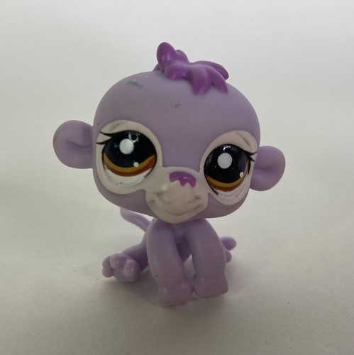Littlest Pet Shop LPS 2445 Lavender Purple Monkey Brown Eyes Figure ...