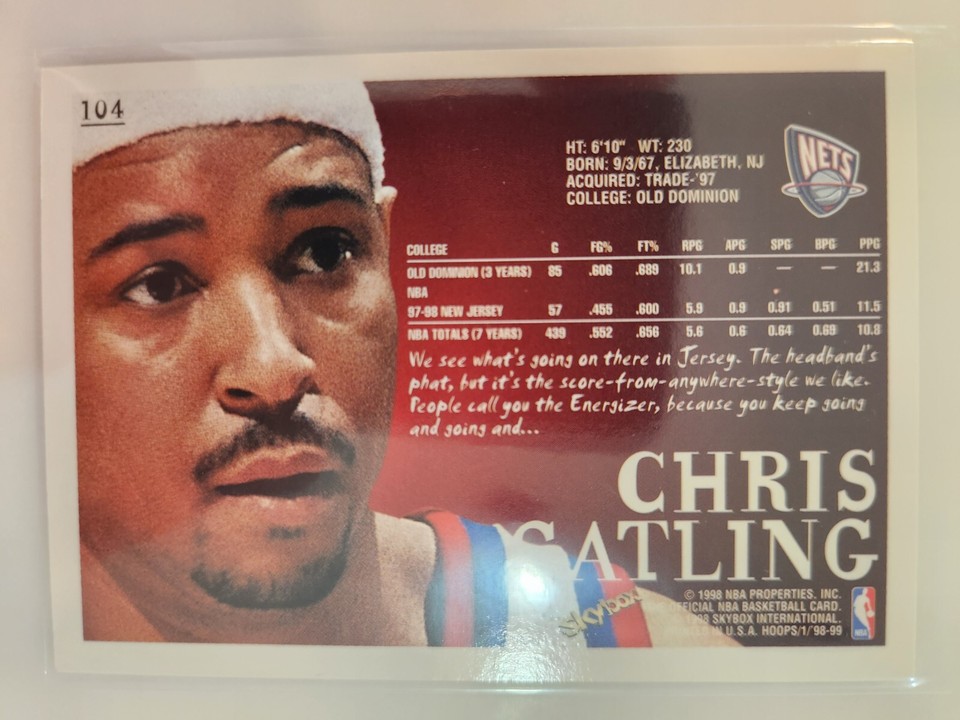 1998-99 NBA Hoops Basketball #104 Chris Gatling | eBay