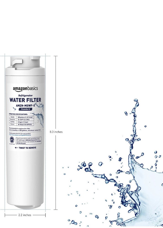 Amazon Basics Replacement Water Filter AMZN-MSWF Standard Filtration 1 ...