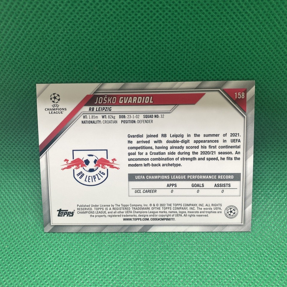 2021-22 Topps UEFA Champions League 1st Edition Josko Gvardiol Rookie ...