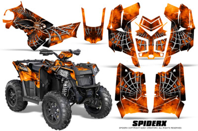 POLARIS SCRAMBLER 850 1000 13-20 CREATORX GRAPHICS KIT SPIDERX ORANGE ...